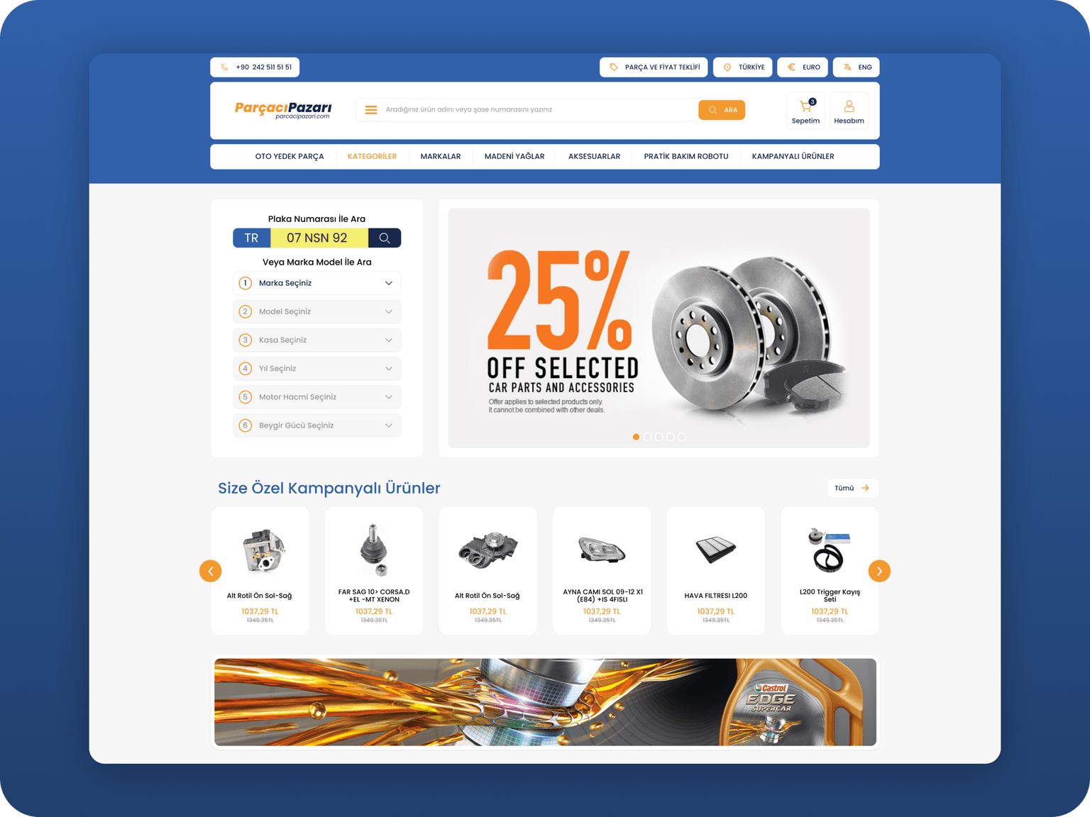 Auto Spare Parts Web Site UI Design